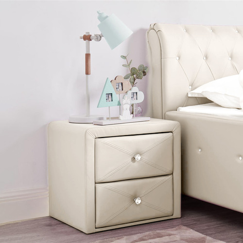Project Kindy Furniture Princess Faux Leather Bedside Table Temple Webster